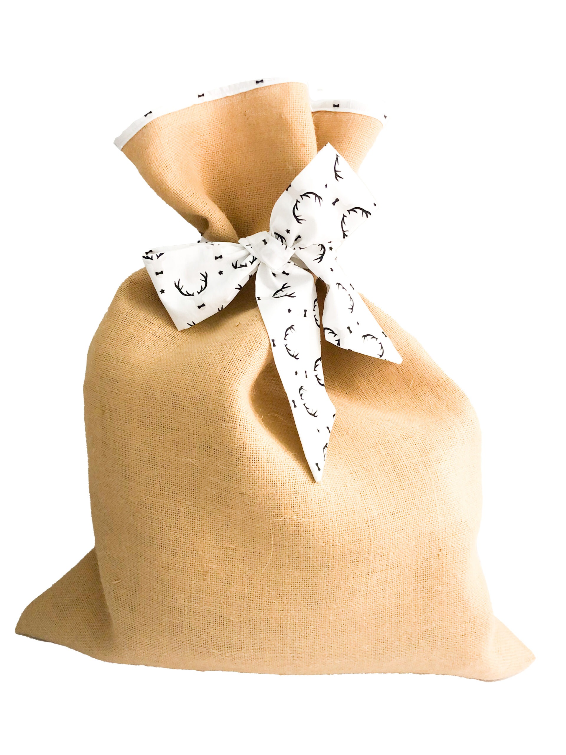 Baluchon de Noël personnalisable- Cerf avec noeud papillon - Rêves d'enfant